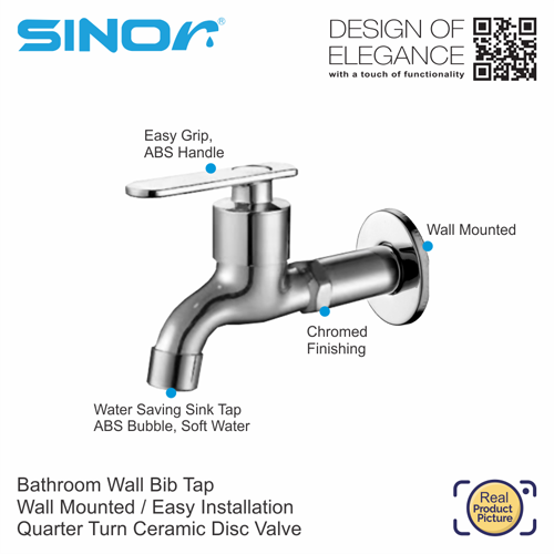 Sinor S-1107 Eco Quality Wall Bib Tap - SINOR