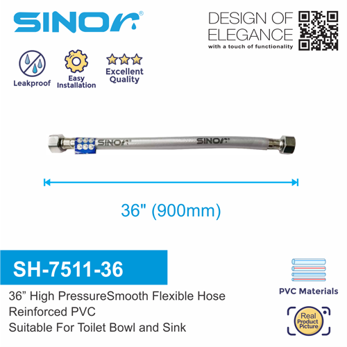 Sinor SH-7511-Series PVC Reinforced High Pressure Smooth Flexible Hose ...
